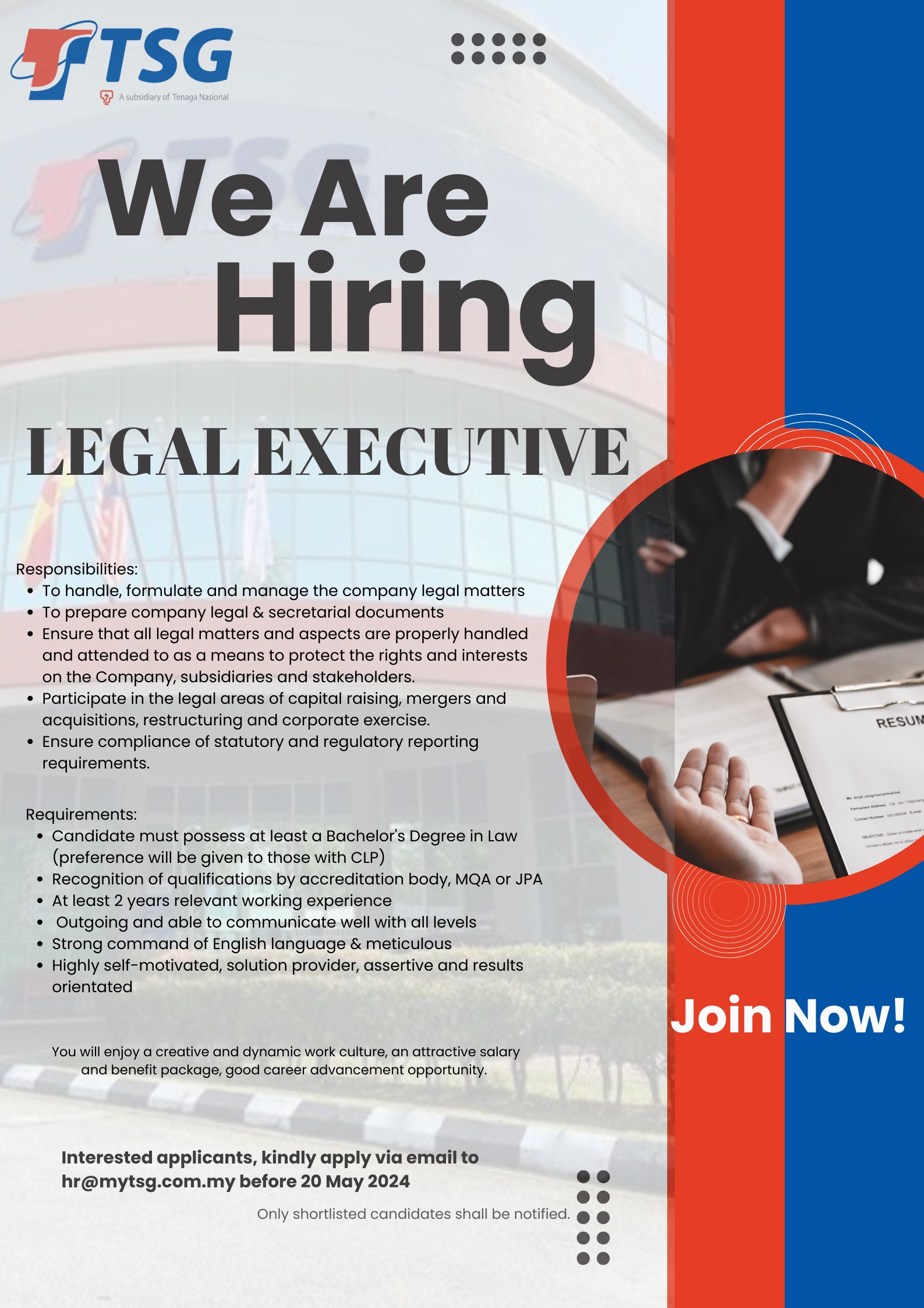 Career @ TSG – Tenaga Switchgear Sdn. Bhd. | Your Grid powered by Tenaga Switchgear | Delivering ...